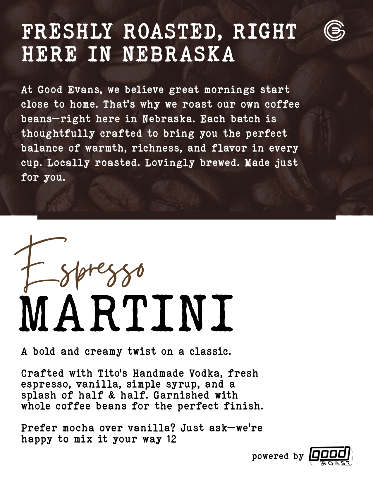 Our Menu - Good Evans